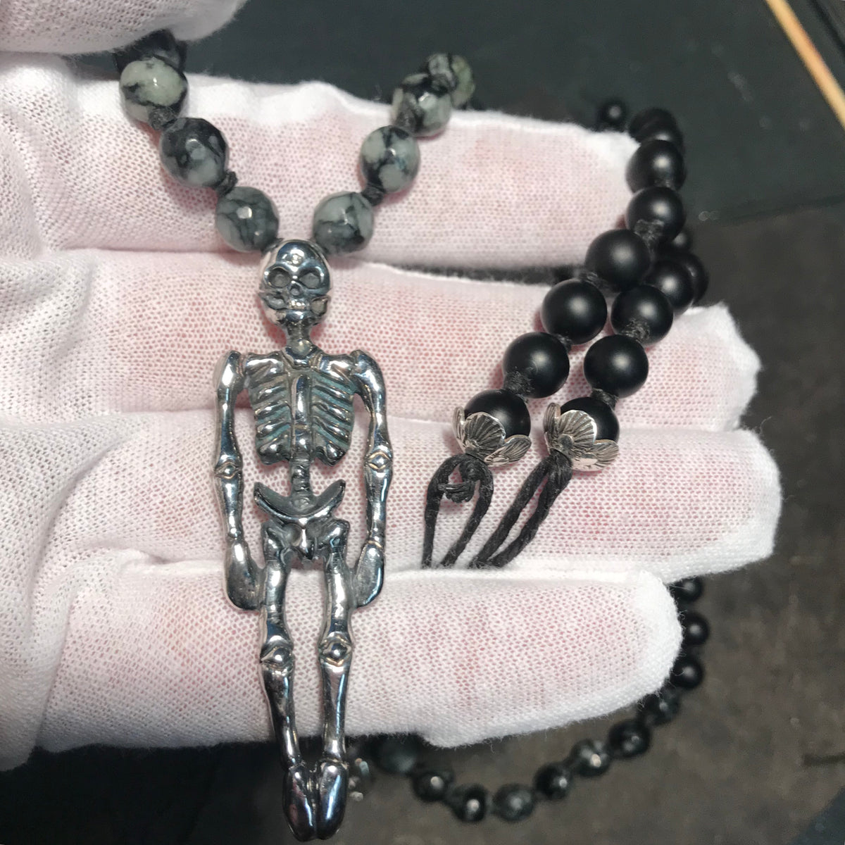 Diamond Sutra Skeleton Mala Necklace – The Sacred Serpent